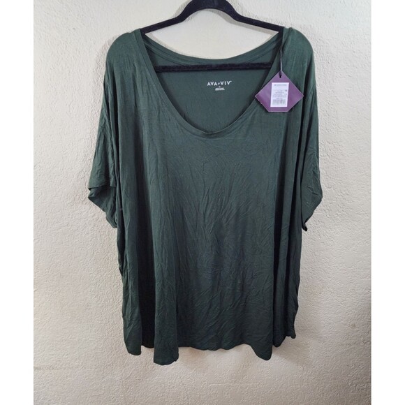 Ava & Viv | Tops | New Ava Viv Womens 4x Plus Size Green Short Sleeve ...